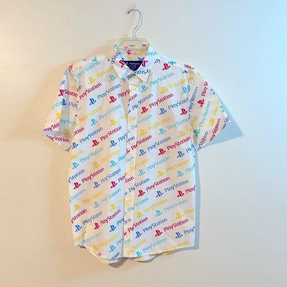 Sony | Shirts | Nwot Sony Men Playstation Logo Button Up 0 Cotton ...